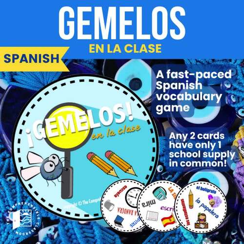 Game: GEMELOS - En la clase: A partner vocabulary game in Spanish