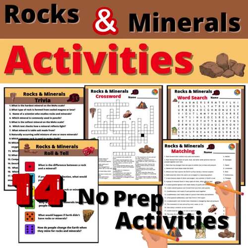 Rocks and Minerals Activities Packet Science Lessons Sub Plans Resources