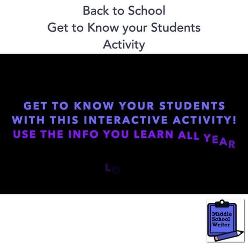 Get to Know your Students - Back to School Interactive Activity | TpT