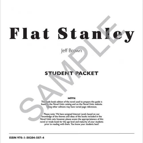 Flat Stanley Novel Units® Student Packet Novel Study | TPT