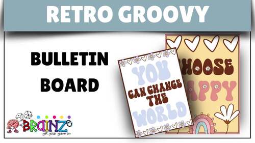 Retro Groovy Bulletin Board | Classroom Decor | Neutral Door Decor by ...