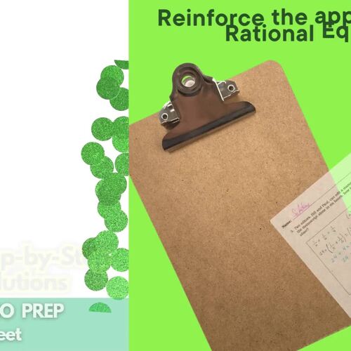 Rational Equations Word Problems - NO PREP w/ Step-by-Step Solutions