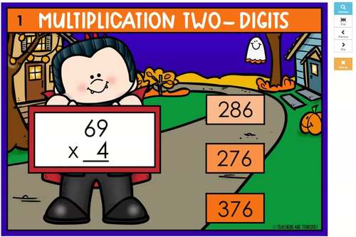 Halloween Multiplication Grade 4 Boom Cards - Digital | TPT