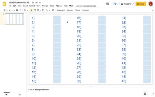 Automatic Self Grading, Self Generating Slides Multiplication Facts Bundle