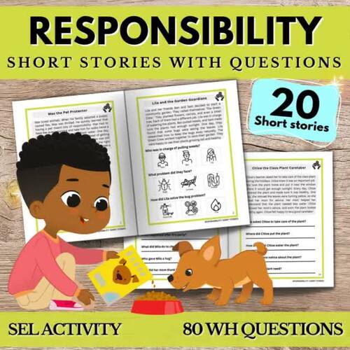 Responsibility Social Scenarios Worksheets w/ Questions l Autism SEL ...