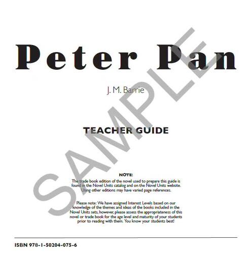 Peter Pan Novel Units® Teacher Guide Novel Study | TPT
