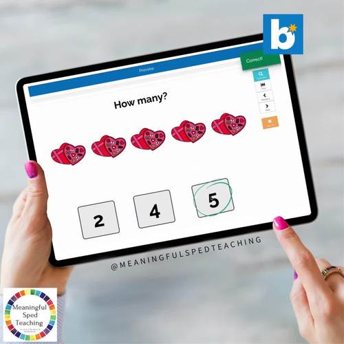 Valentine's Day Math Counting Correspondence Numbers 1-10 Boom Cards™