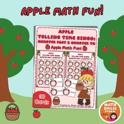 Apple Telling Time Bingo: Quarter Past & Quarter To | 2nd Grade Fall ...