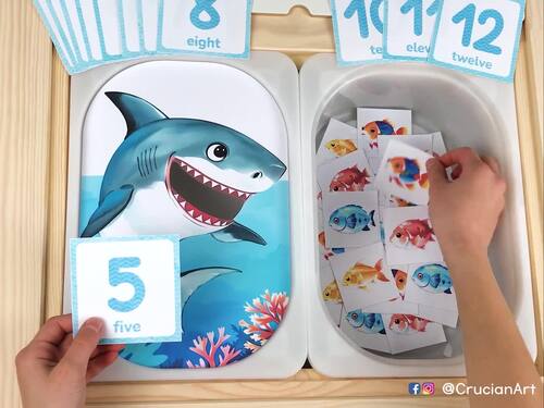 Feed Shark FLISAT Insert: Underwater Counting to 12 Activity for ...