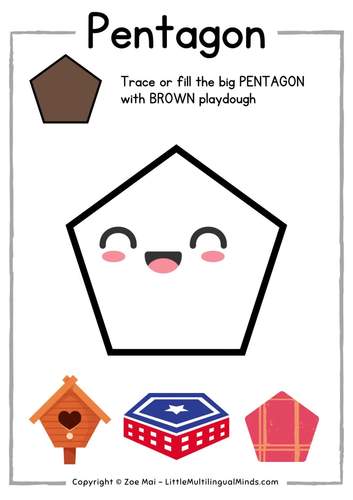 Pentagons - 2D Shapes Activities Worksheets for Kindergarten - Trace ...