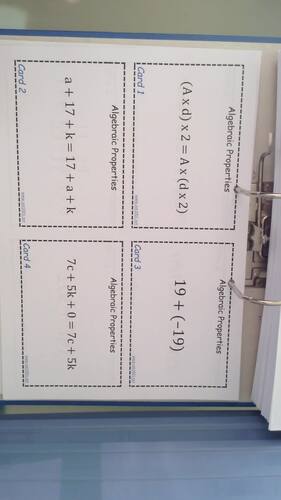 Algebraic properties Cards commutative associative distributive ...