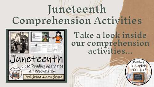 Juneteenth Close Reading Passage & Comprehension Activities | 3rd–4th Grade