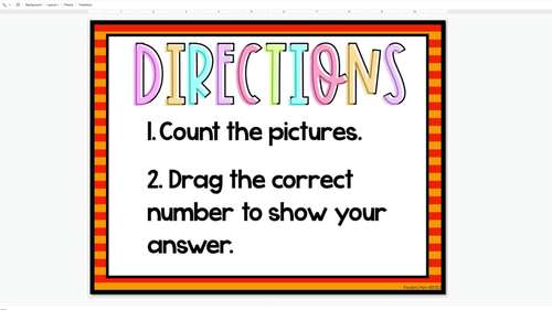 Thanksgiving Math Number Counting Google Slides for Distance Learning