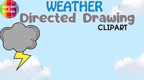 Weather Directed Drawing Clipart | Weather Clipart for Step by Step Drawing