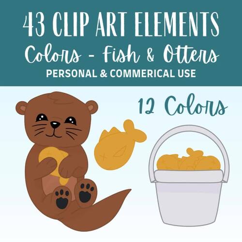 Rainbow Fish and Otters Clipart Set | 12 Colors | Teaching Colors ...