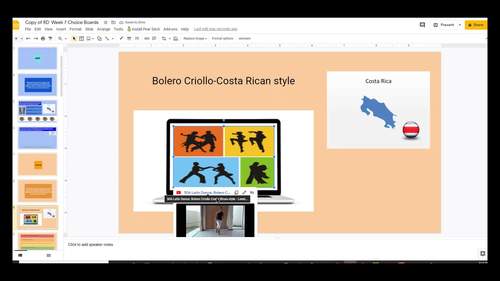 Asynchronous Choice Board #5 - High-Interest Costa Rican Culture Spanish 1.