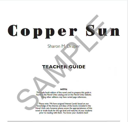 Copper Sun Novel Units® Teacher Guide Novel Study | TPT