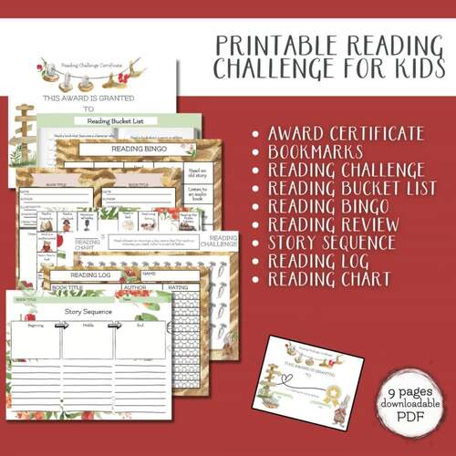 Reading Challenge Pack by Everyday Graces Educational Resources | TPT