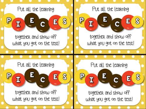 Reese's Pieces Testing Motivation Treat Tags (Chocolate/ Sweets Gift Tag)