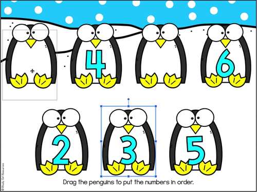 Winter Number Sequencing for Google Slides™ by Rhody Girl Resources