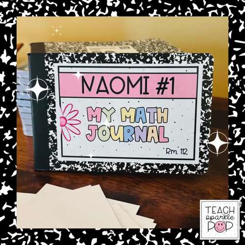 Half Composition Notebook Labels | Editable Canva Template | Notebook l ...