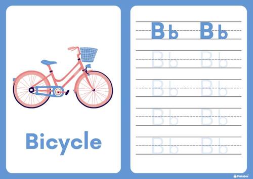 Tracing Letter B for Bicycle Practice - B by Peekaboo Studio | TPT