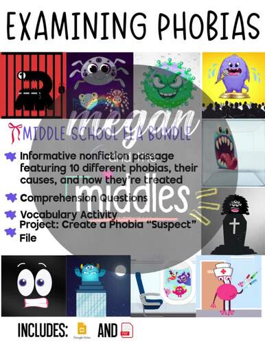 Examining Phobias: A Middle School ELA + Mental Health Project Bundle