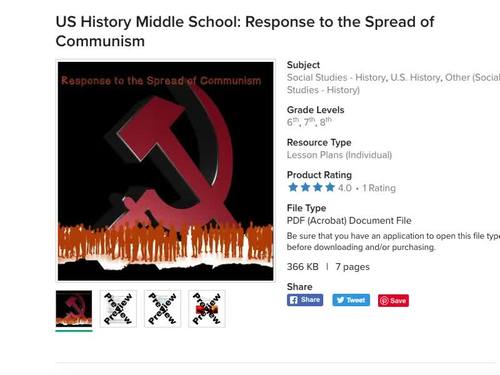 US History Middle School: Response to the Spread of Communism | TPT
