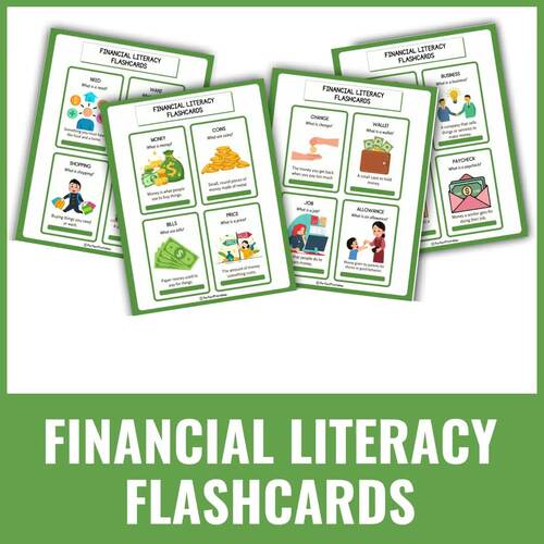 Financial Literacy Flashcards | Money & Financial Education For Kids