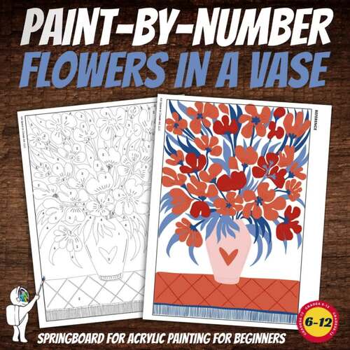 Paint-by-Number Flowers Packet, Middle School Art or High School Art ...