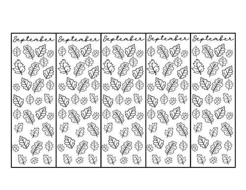 Coloring Monthly Reading Logs, September Coloring Bookmarks | TPT