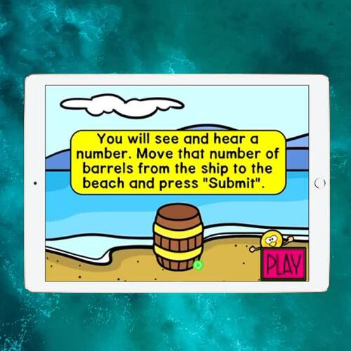 Count to 10 | Pirate Ship Barrels | Boom cards with audio | TPT