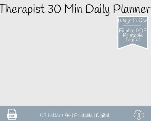 Therapist 30 Min Time Blocking Planner by CC Digital Studios | TPT