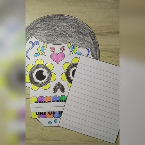 Day of The Dead Activities Writing Sugar Skull Craft Coloring Dia De ...