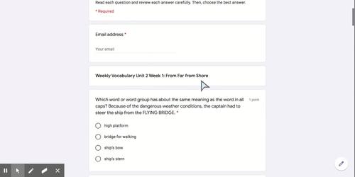 5th Grade MyView Literacy Unit 2 Week 1 Google Forms Quiz Assessment ...