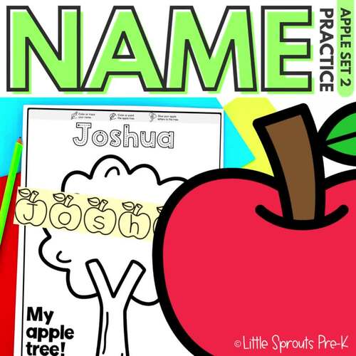 Apple Name Craft | Editable Preschool Name Practice & Tracing ...