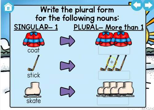 Regular Plural Nouns for Speech Therapy | Winter Theme | BOOM™ | Digital
