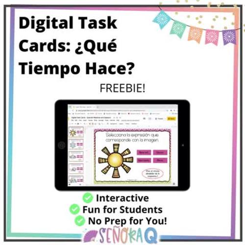Spanish Weather and Seasons Digital Task Cards | Freebie by SenoraQ