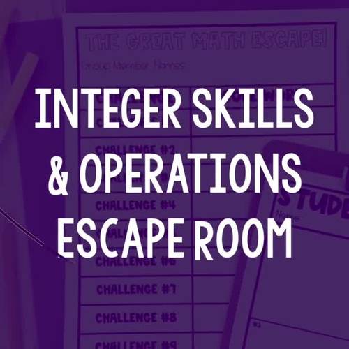 Integer Operations Escape Room Review Digital Activity & Printable ...