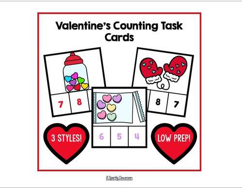 Pre-K, Kindergarten Valentine’s Number Recognition and Counting Activities