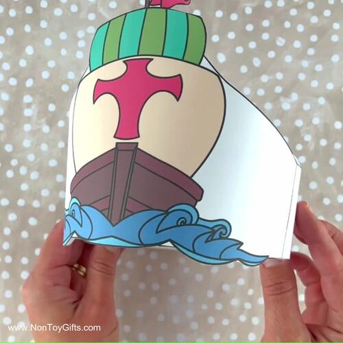 Mayflower Craft - Thanksgiving Coloring Paper Hat Activity - November ...
