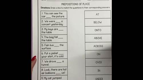 Prepositions of Place Worksheet and 2 Digital Activities by ESL Teacher ...