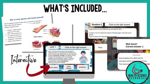 First aid Unit: Lessons + Activities: Sprains, Burns,.... | TPT