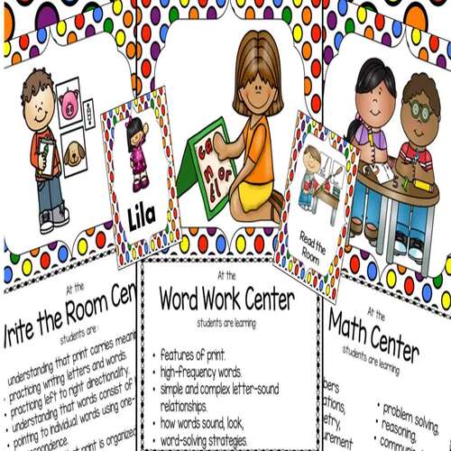 Back to School Center Signs With Editable Objectives by Pint Size Learners