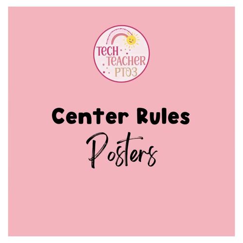 Classroom Rules Posters Centers Back to School by Tech Teacher Pto3