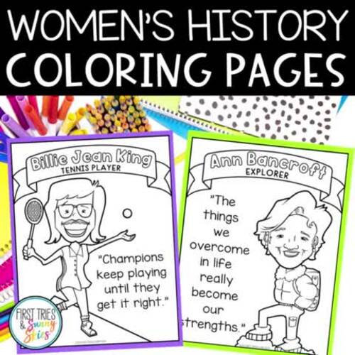 Women's History Month Coloring Pages - Famous Historic Women Coloring ...