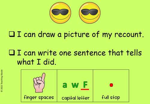 Recount Writing Mentor Texts Bump It Up Wall Posters and PPT: At the Beach