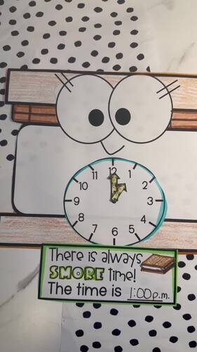 Telling Time Clock Craft Camping Smores by The Teaching Diva Corner