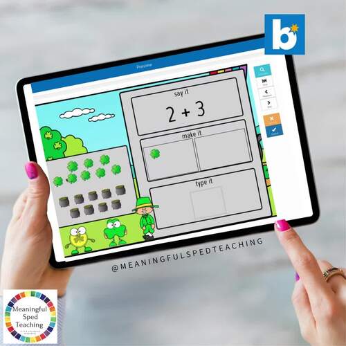 St. Patrick's Day Theme Math Addition Facts of 7 Digital Boom Cards™