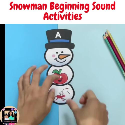 Winter Snowman Alphabet Beginning Sound Activity | Winter Literacy Center